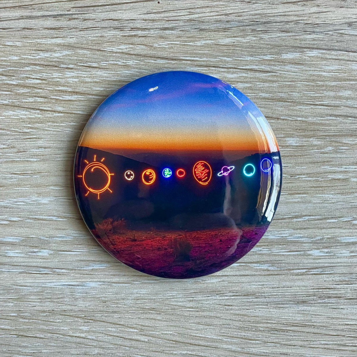 Solar System Magnet & Button | Space Art Accessories | Dariustwin